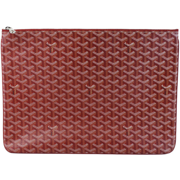 Goyard | Bags | Goyard Sena Gm Herringbone Clutch Bag Red | Poshmark